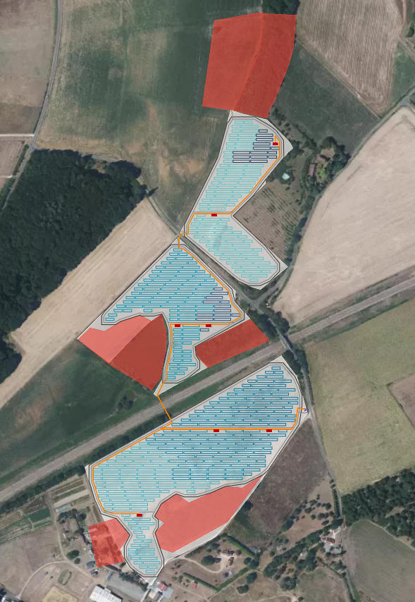 Implantation - Projet de parc solaire de Bouer